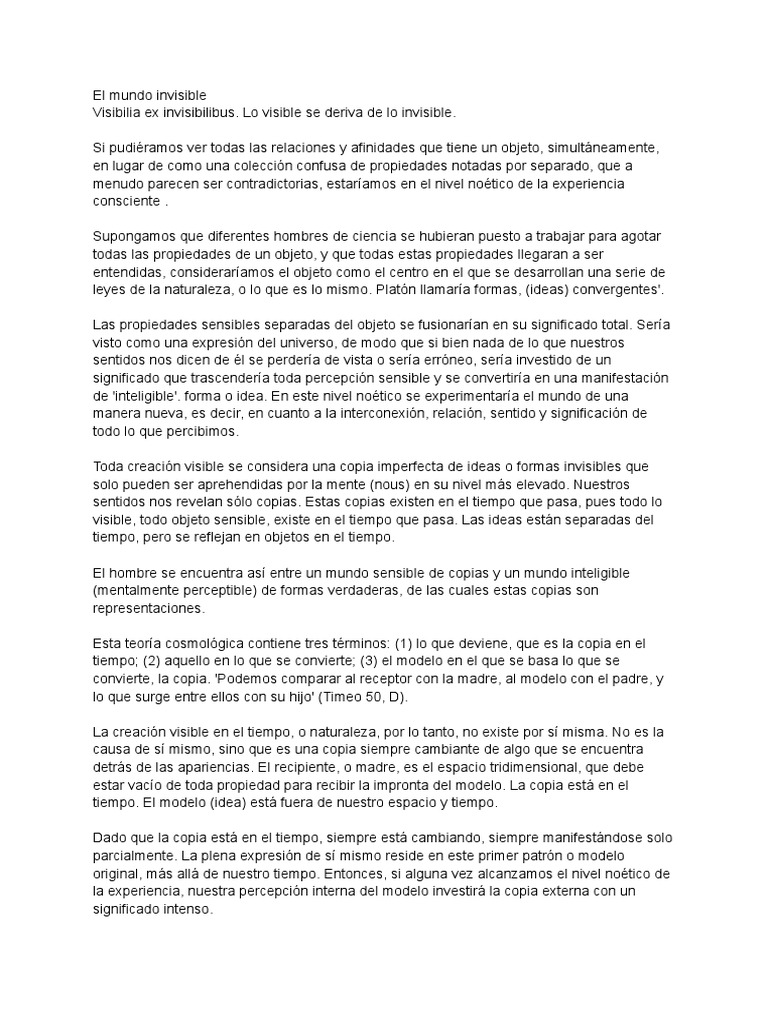 El Mundo Invisible PDF | PDF | Experiencia | Conocimiento