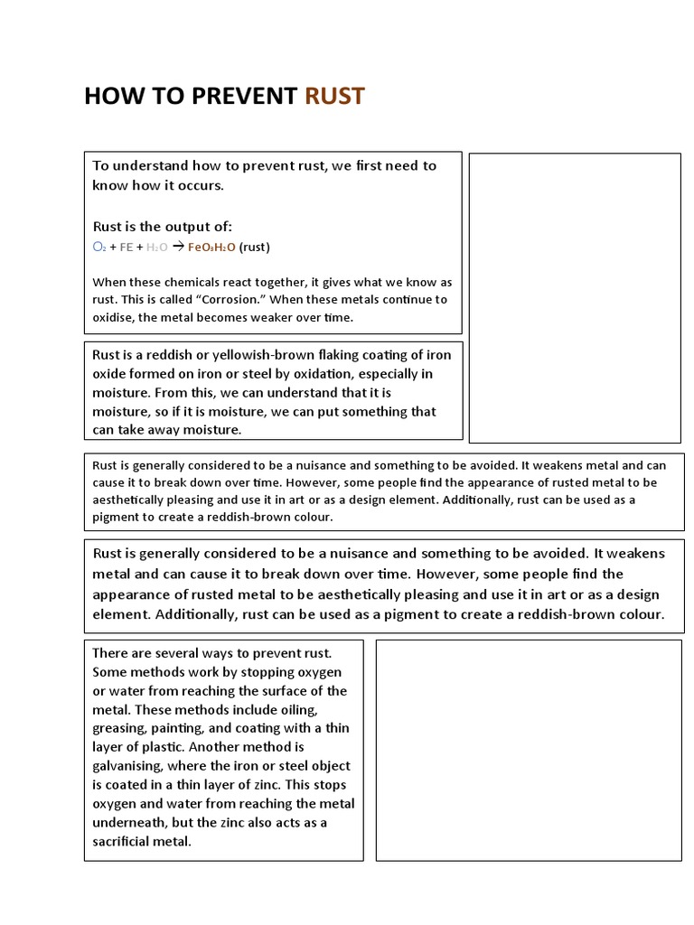 HOW TO PREVENT RUST (Poster) | PDF