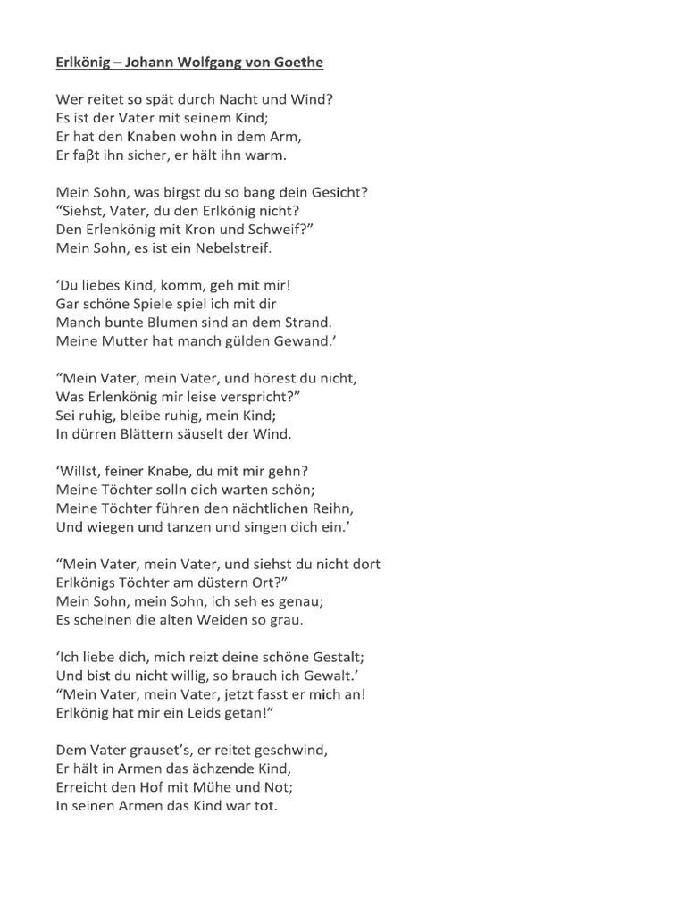 Erlkönig Text PDF | PDF