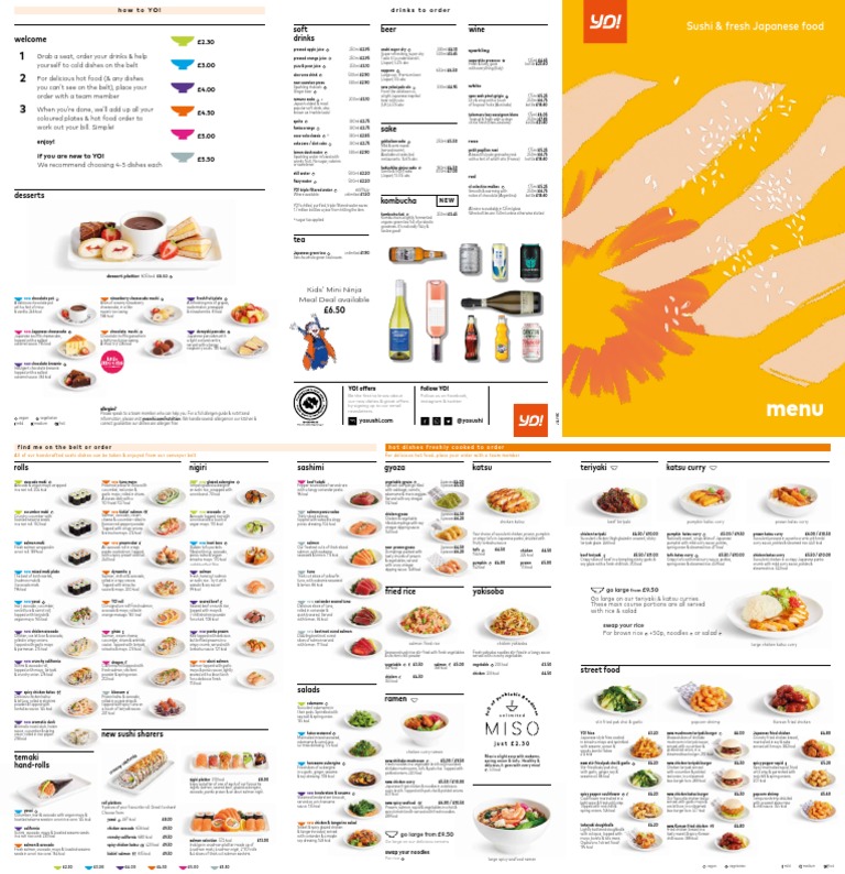 YO! Main Menu | PDF | Sushi | Cooking