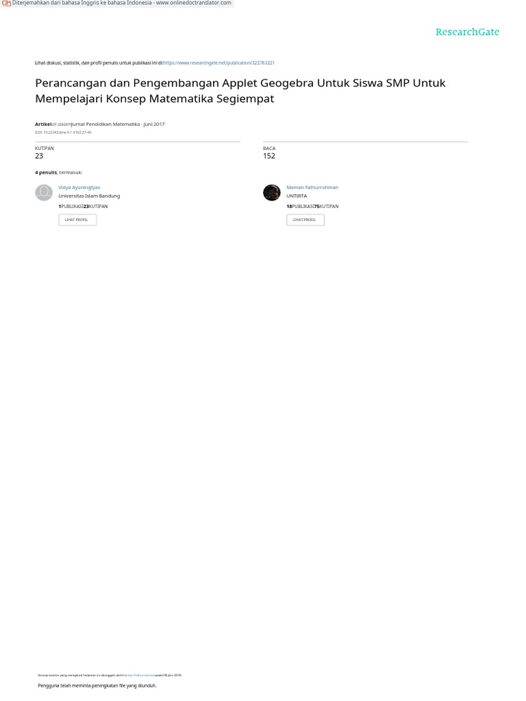 Geogebra Applets Design and Development For Junior - En.id | PDF