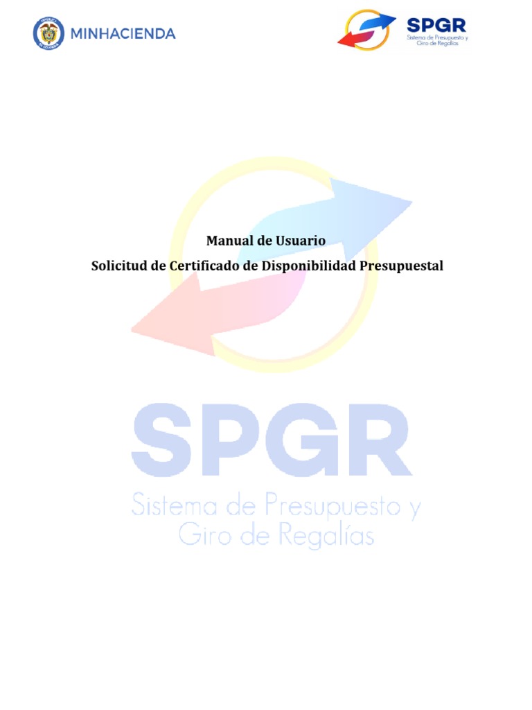 Manual - Solicitud de CDP | PDF | Presupuesto | Pago de regalías