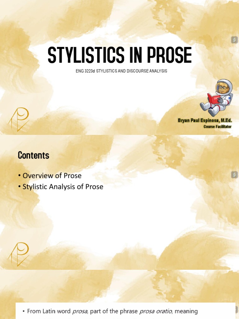 Prose Stylistics and Analysis Overview | PDF | Part Of Speech | Adjective