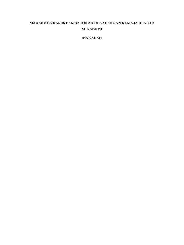 Pembacokan Remaja di Sukabumi | PDF | Kesehatan Holistik