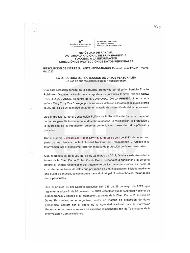 Resolucion de La Antai Caso Benicio | PDF