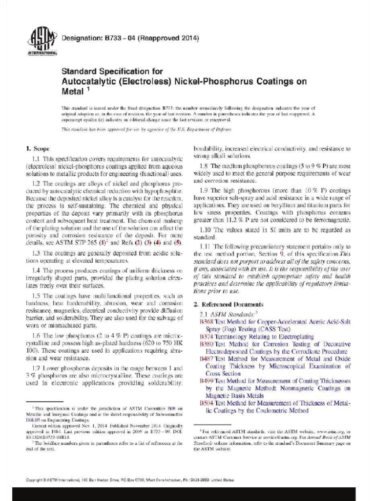 Astm-B733 - NOTE 3 REQUIREMENTS (Highlighted) | PDF