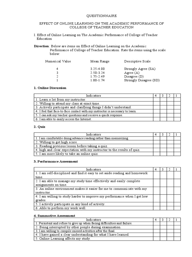 Questionnaire G 1 | PDF