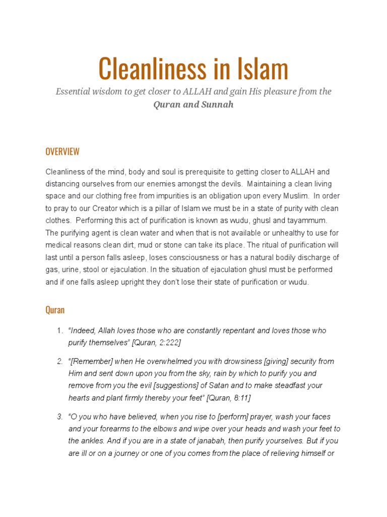 Clean Living: The Importance of Purification in Islam According to the ...
