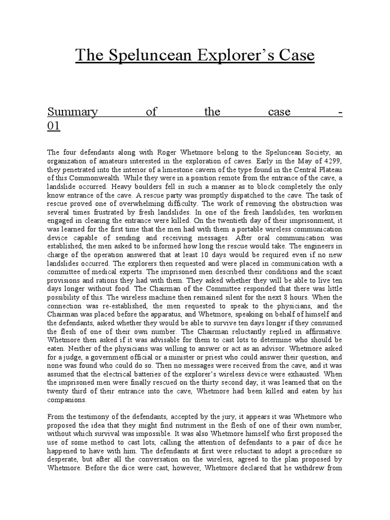 The Speluncean Explorer Assignment | PDF | Pardon | Justice