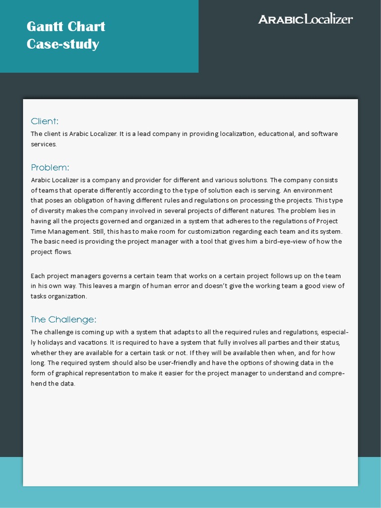 CaseStudyDesign (Gantt Chart) | PDF | Computer Science | Information ...