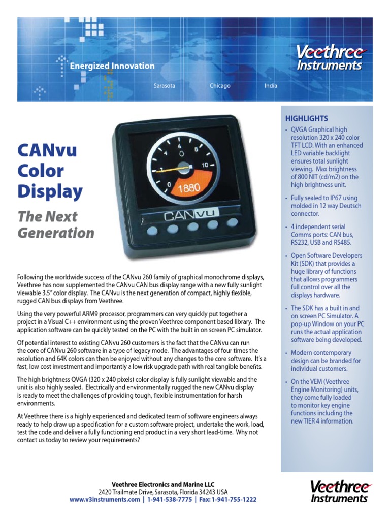 Energized Innovation: Introducing the Next Generation CANvu Color Display from Veethree | PDF ...