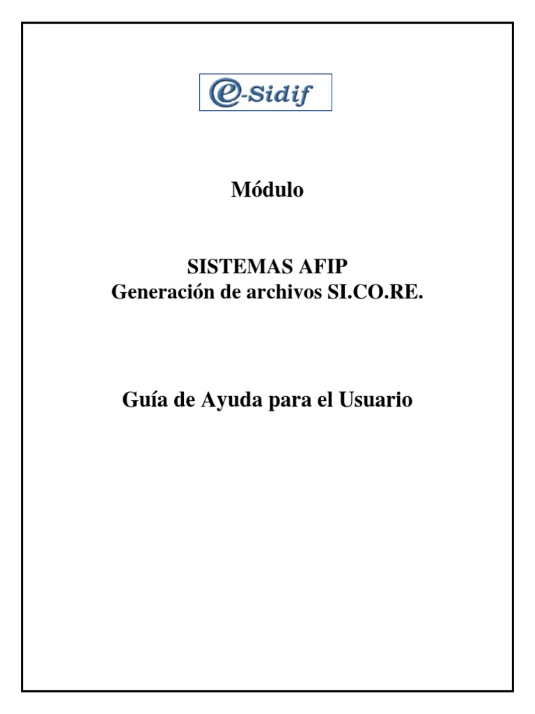 Guía de Generación de SICORE en e-Sidif | PDF | Archivo de computadora ...
