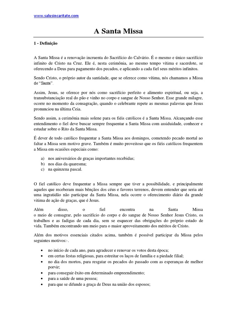 Significado da Santa Missa | PDF