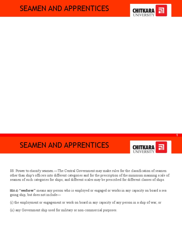 SMC, Sem V, Seamen and Apprentices | PDF | Sailor | Marine Salvage