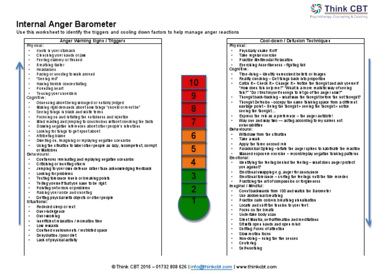 Think CBT - Internal Anger | PDF | Anger | Thought