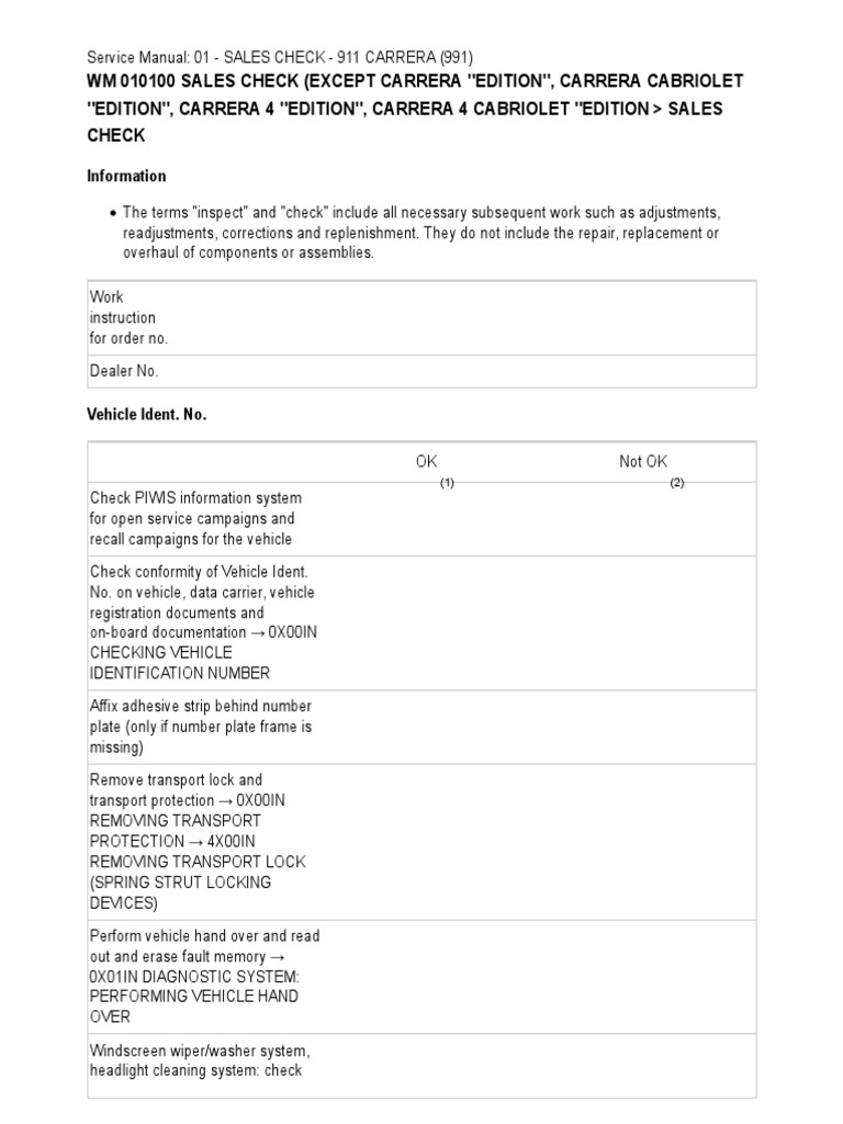 Porsche 911 991 Factory Service Manual PDF | PDF | Vehicles | Vehicle ...