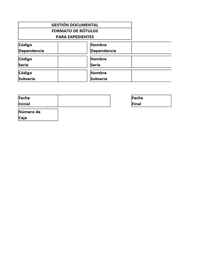 Formato Rótulo de Carpetas | PDF
