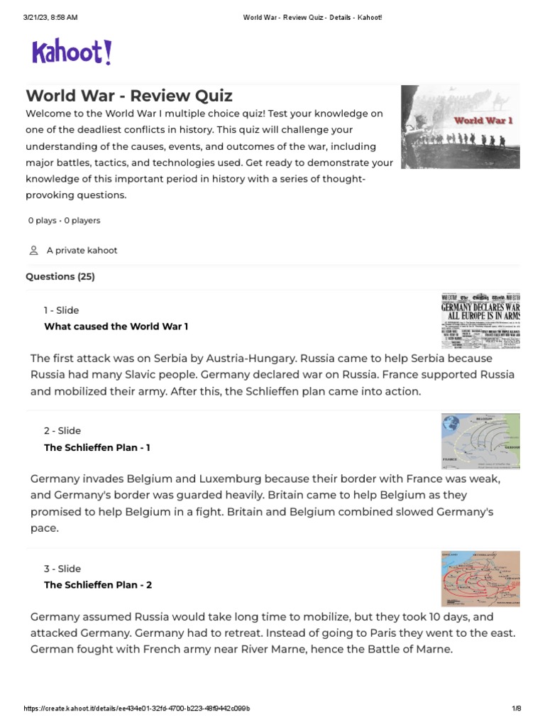 World+War+I+-+Review+Quiz 2 PDF | PDF | Central Powers | Allies Of ...
