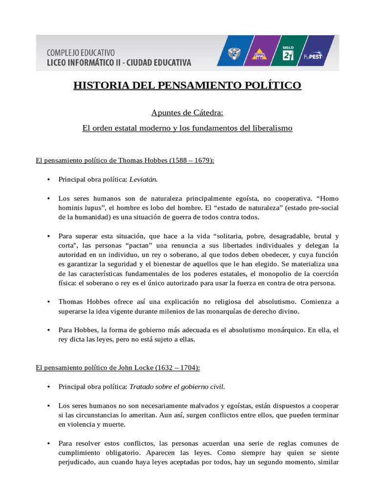 Apuntes de Catedra - Thomas Hobbes y John Locke 1 PDF | PDF ... Apuntes de Catedra - Thomas Hobbes y John Locke 1 PDF | PDF ...