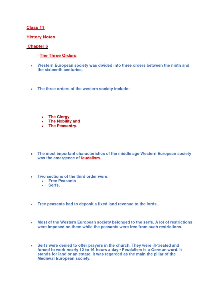 The Three Orders of Medieval Western European Society: The Clergy ...