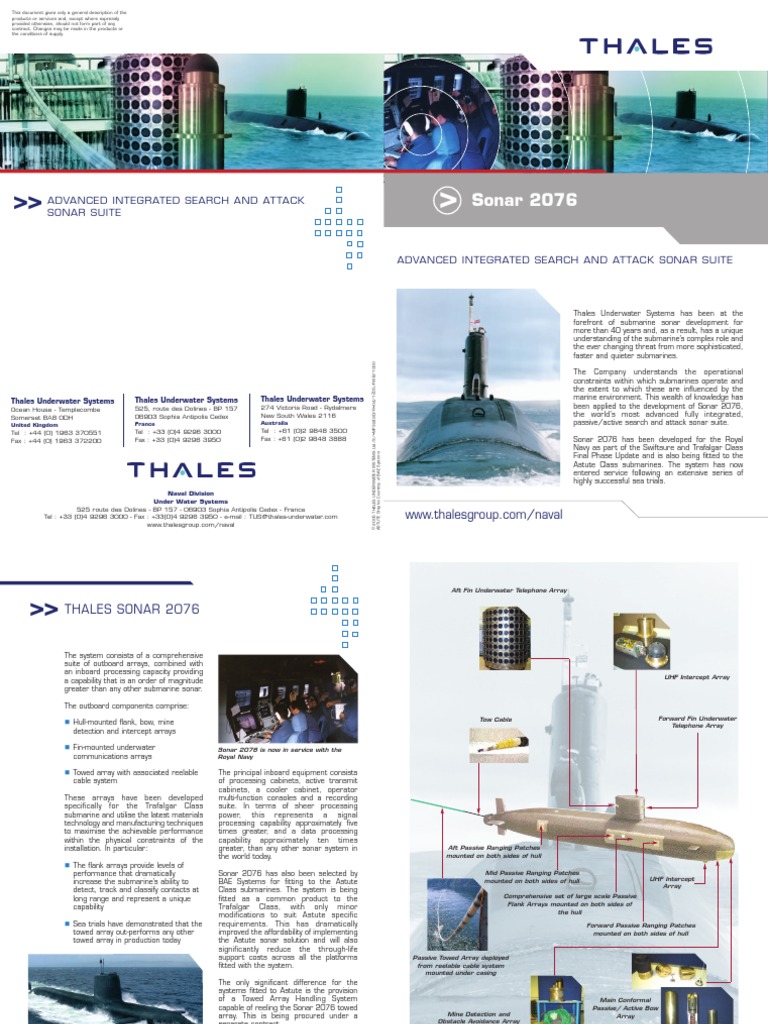 Sonar 2076 | PDF | Sonar | Submarines