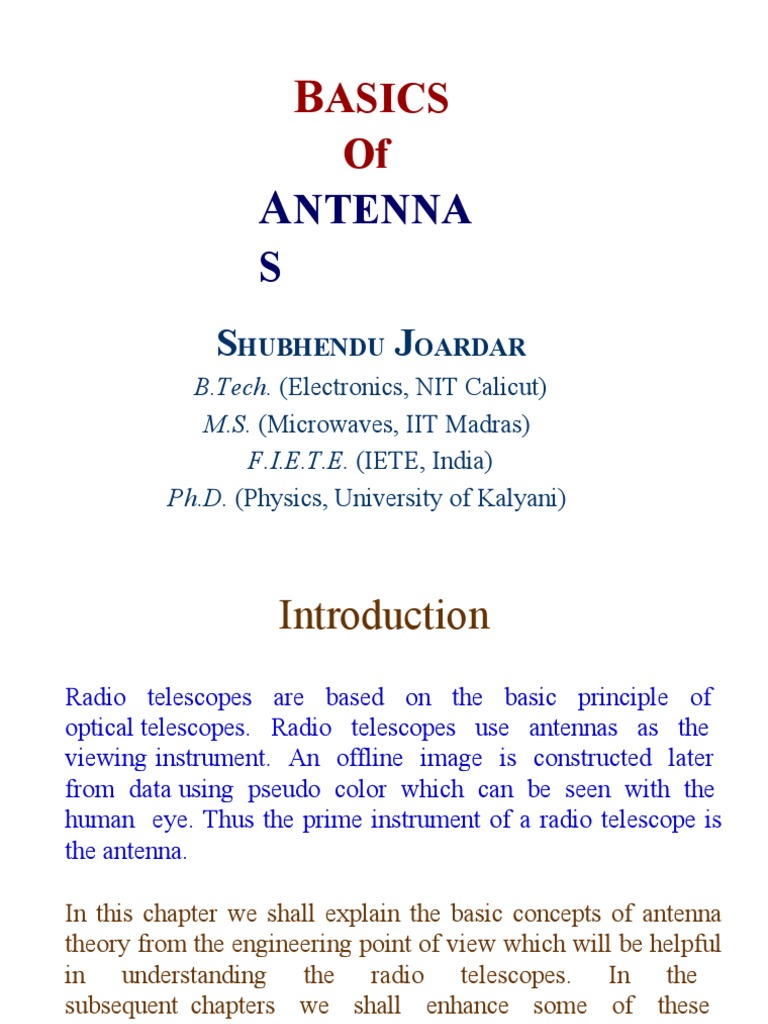 01-Basics of Antennas | PDF | Antenna (Radio) | Polarization (Waves)