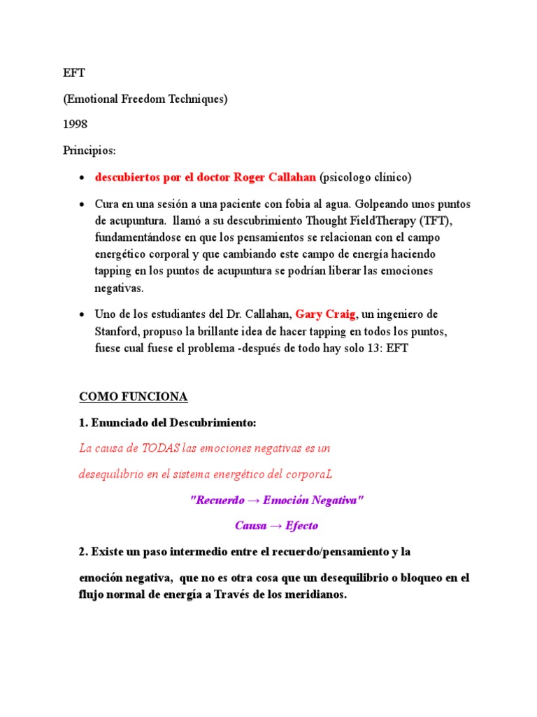 Descubiertos Por El Doctor Roger Callahan: Como Funciona 1. Enunciado ...