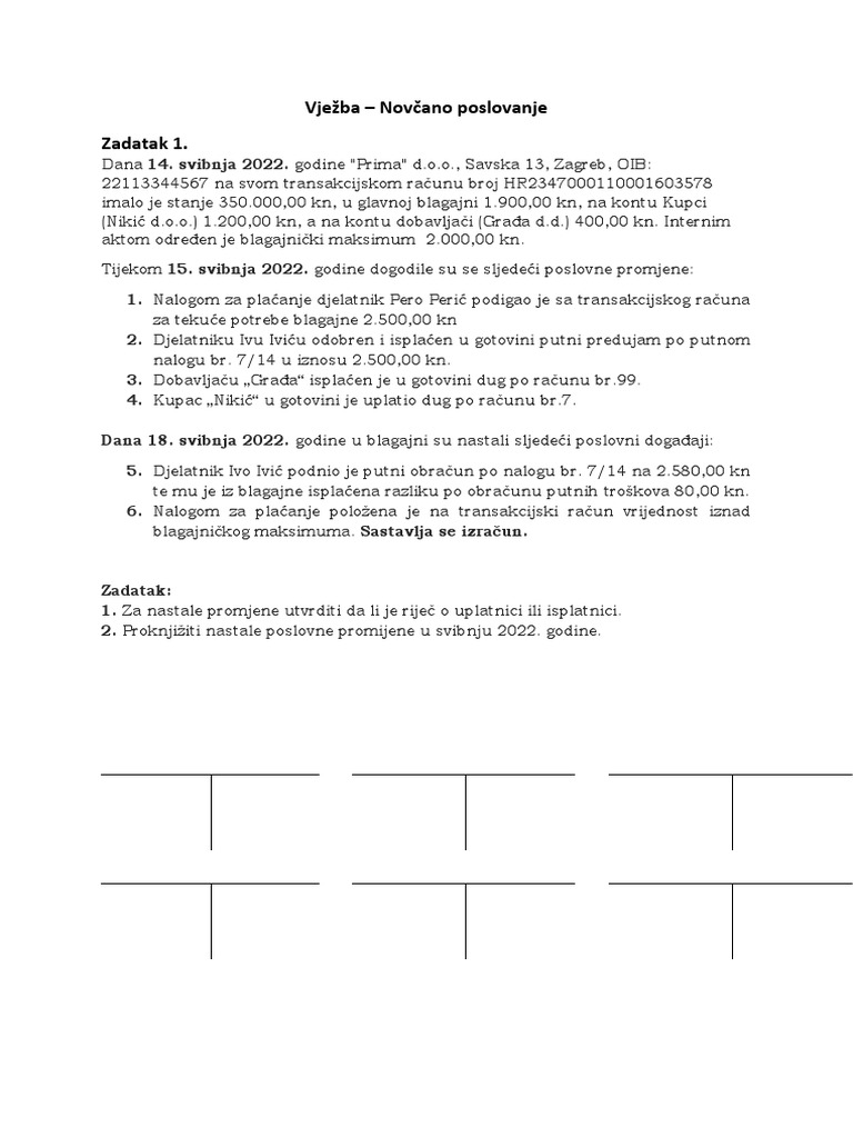 Vjezba - Novcano Poslovanje 3 | PDF