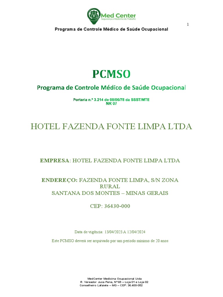 PCMSO - Danilo | PDF | Remédio | Terapia ocupacional