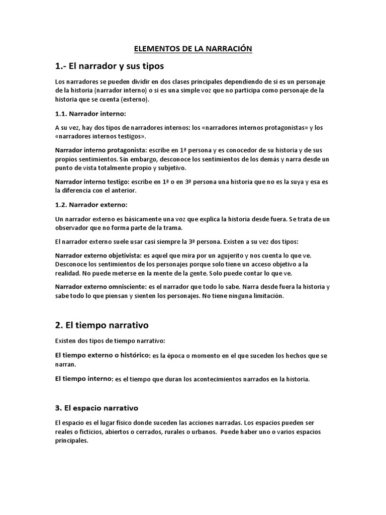 Elementos de La Narracion | PDF | Narración