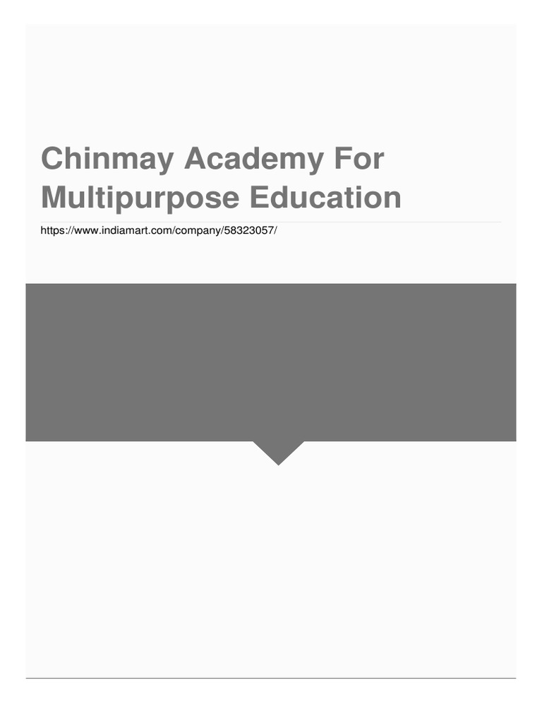 Chinmay Academy For Multipurpose Education | PDF