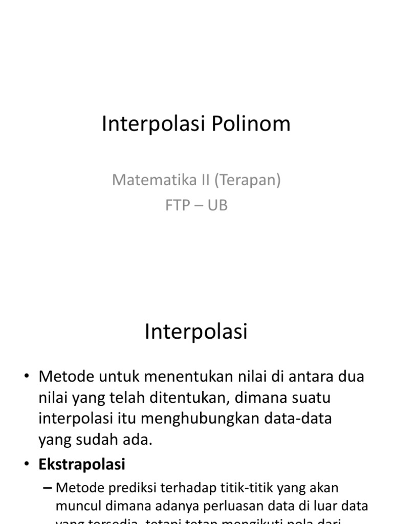 Interpolasi Polinom | PDF