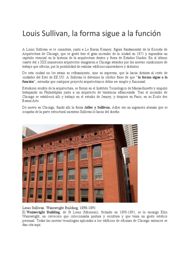 Wainwright Building: Innovación de Sullivan | PDF | Diseño ...