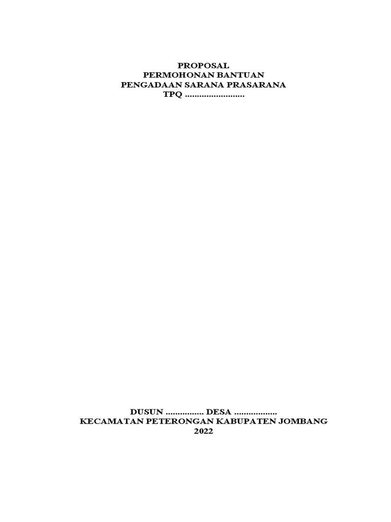 Proposal Pembangunan TPQ Madinatul Muttaqin | PDF