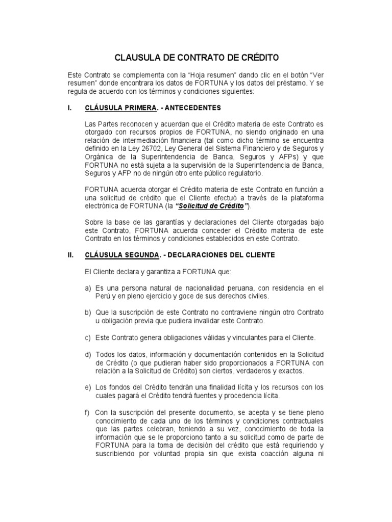 Clausulas de Contrato | PDF