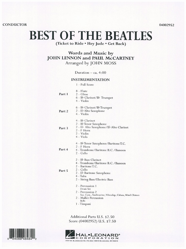 Best of The Beatles Full Score | PDF