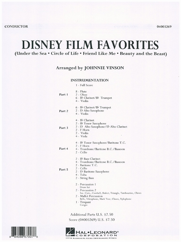 Disney Film Favorites Full Score | PDF
