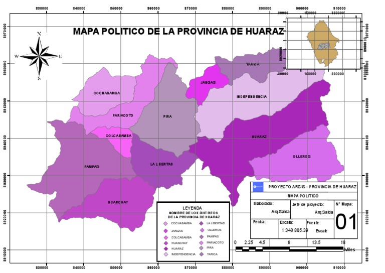 Mapa politico de Huaraz | PDF
