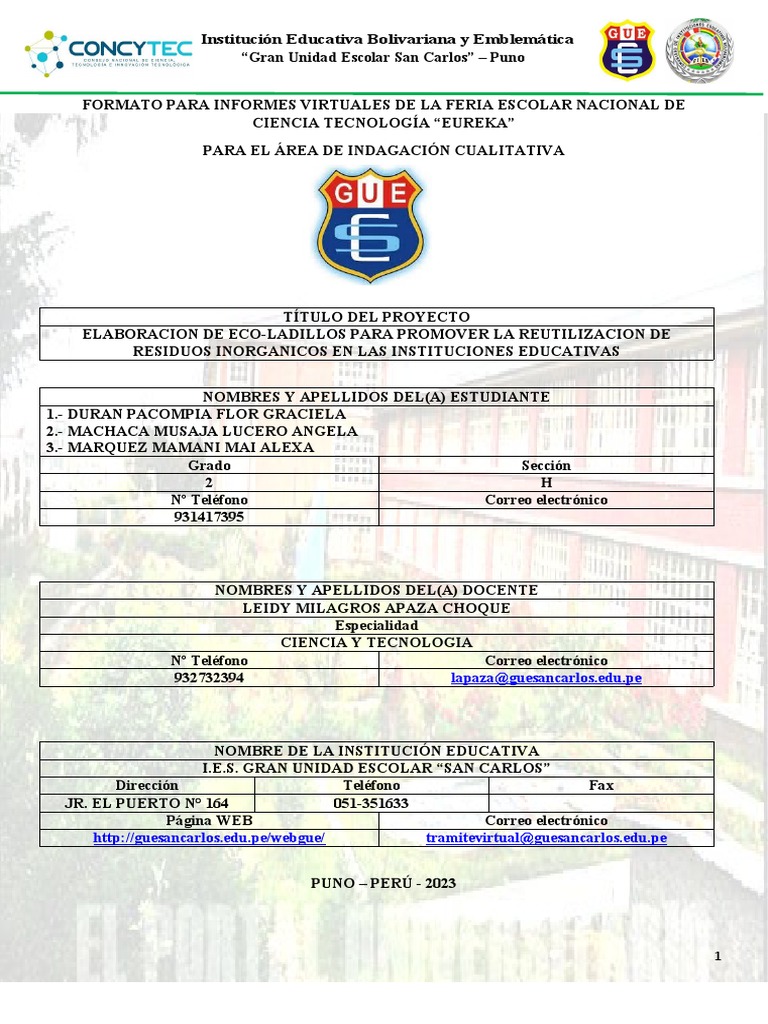 Proyectos Eco Ladrillos | PDF | Residuos | El plastico