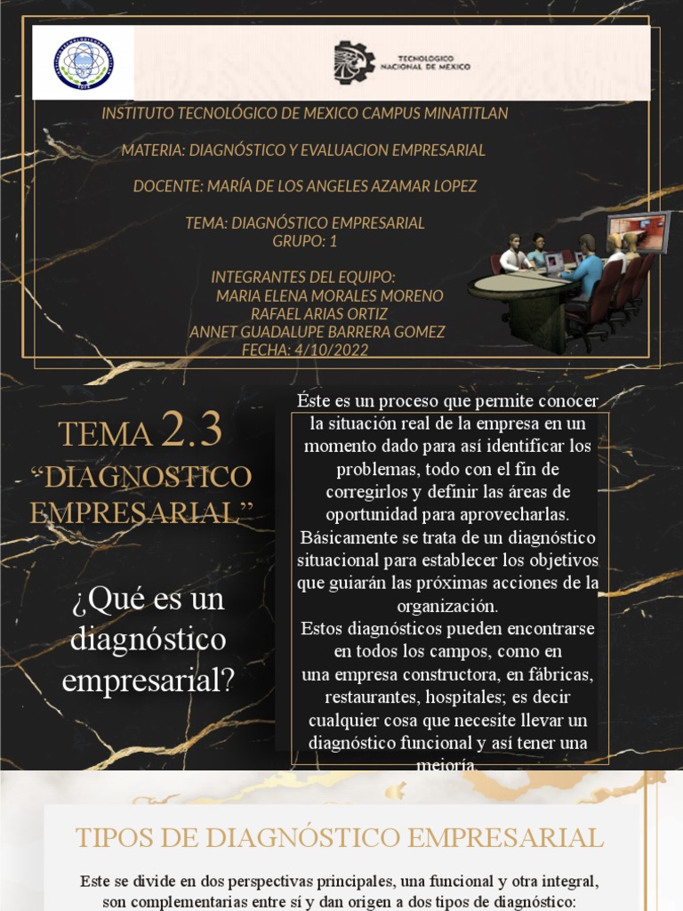Tema 2 3 Diagnóstico Empresarial Pdf Psicología Industrial Y
