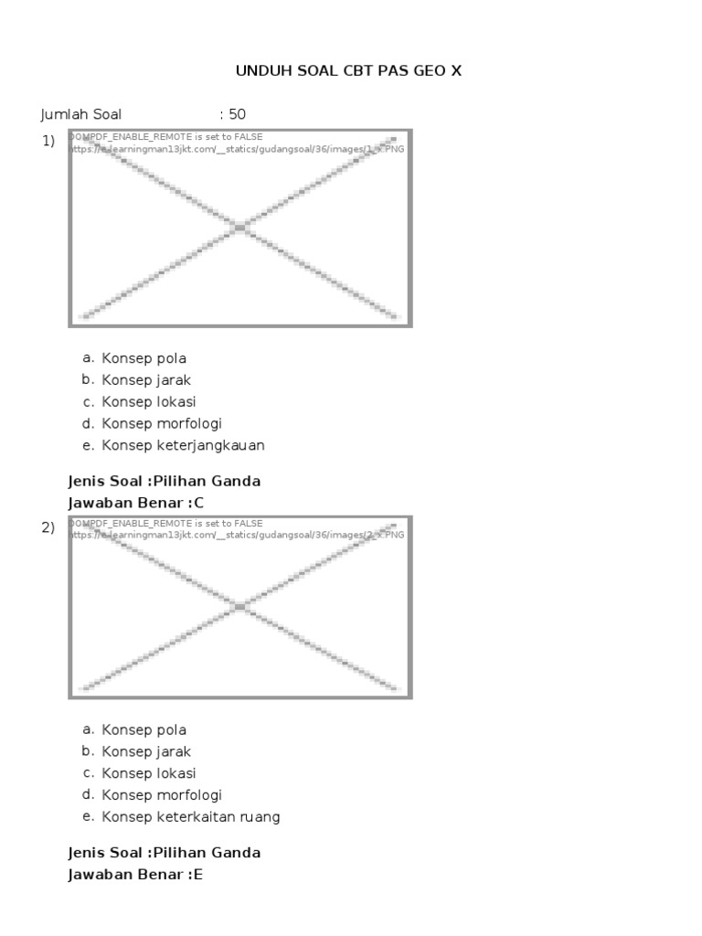 Lembar Soal CBT PAS GEO X | PDF