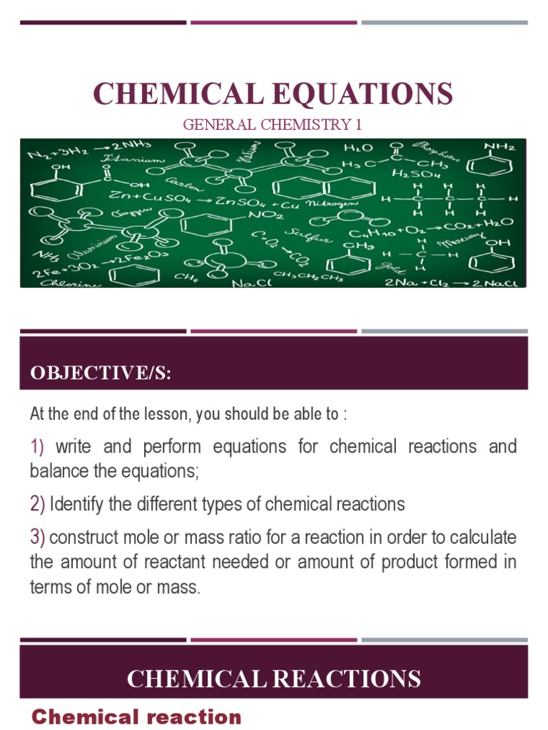 Types and Balancing of Chemical Reactions | PDF | Chemical Reactions ...