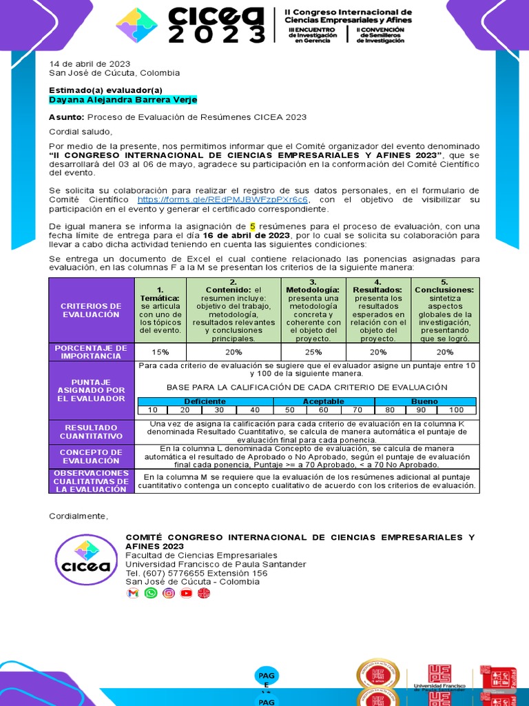 Guía Formato Evaluación de Resúmenes CICEA 2023.docx (2) | PDF ...