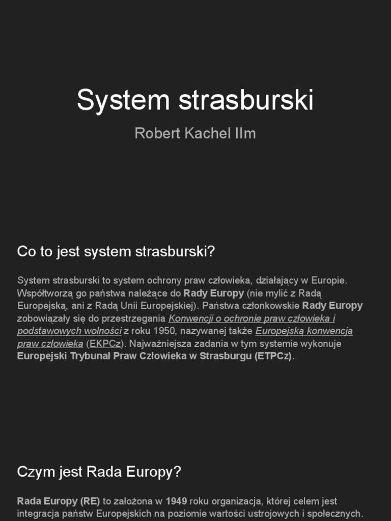 System Strasburski - Odp | PDF