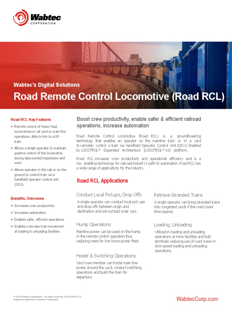 WAB - Road RCL FINAL | PDF | Train | Rail Transport