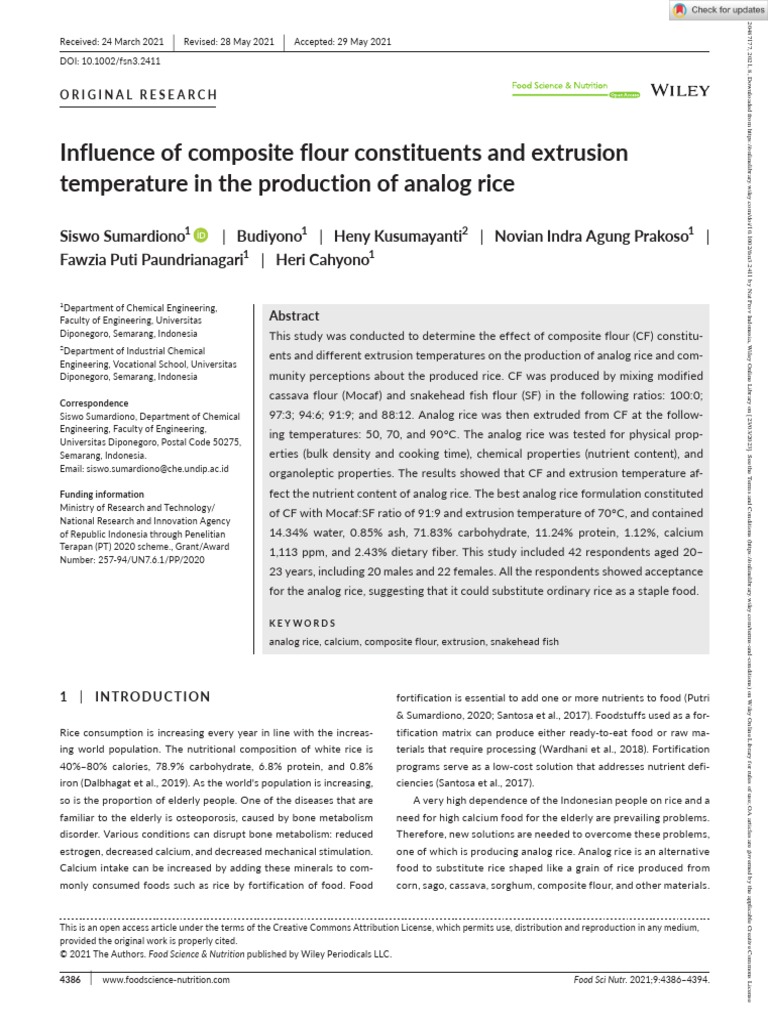 Food Science Nutrition - 2021 - Sumardiono - Influence of Composite ...
