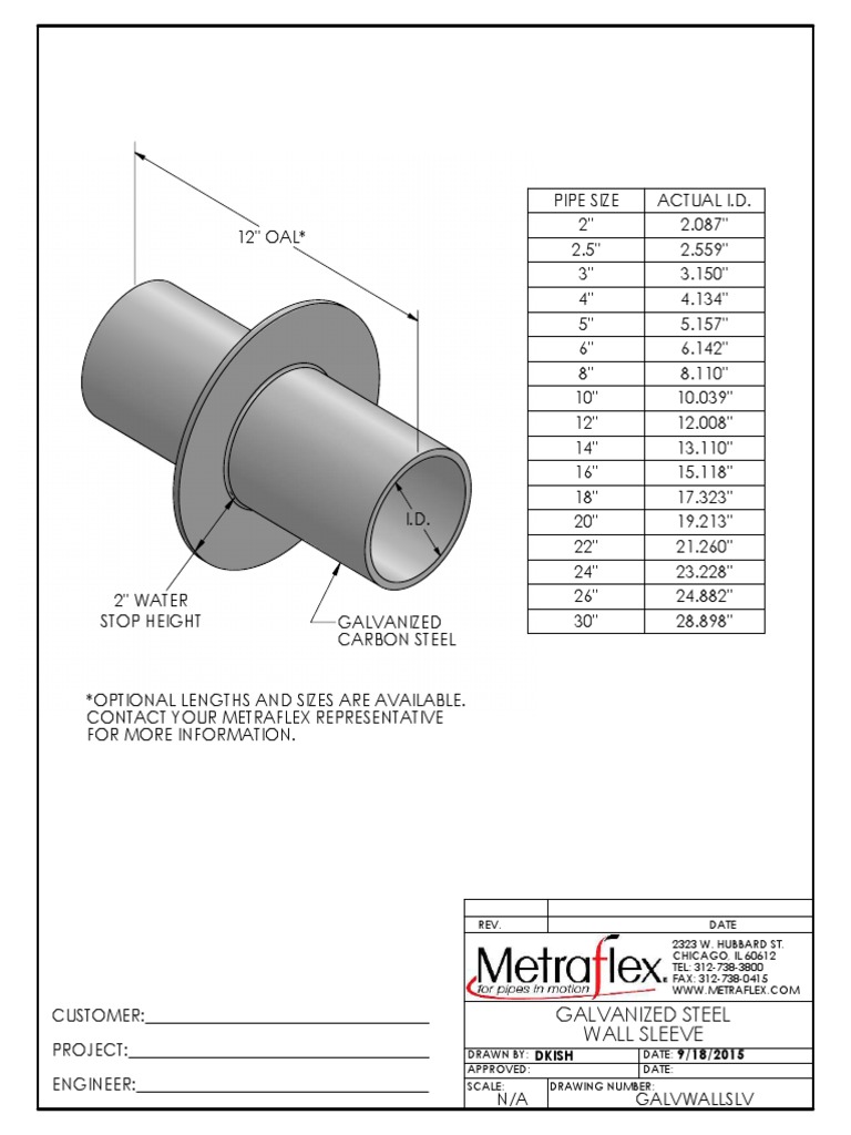 Galvanized Steel Wall Sleeve PDF | PDF | Building Materials | Building ...