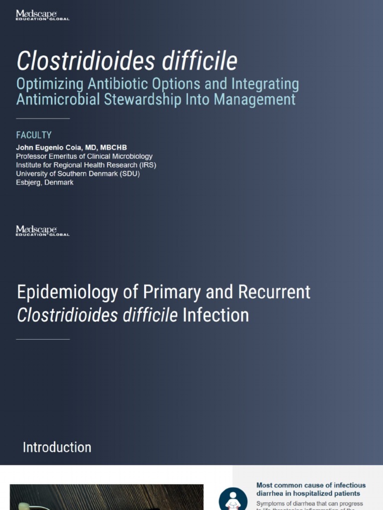 Epidemiology and Management of CDI | PDF | Public Health | Medical ...