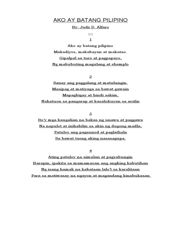 AKO AY BATANG PILIPINO - Docs | PDF