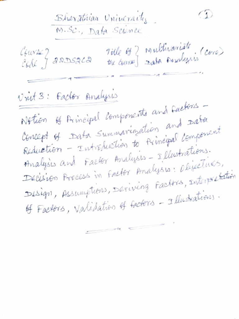 1-Notes - MDA - PCA - Pages 1-19 | PDF